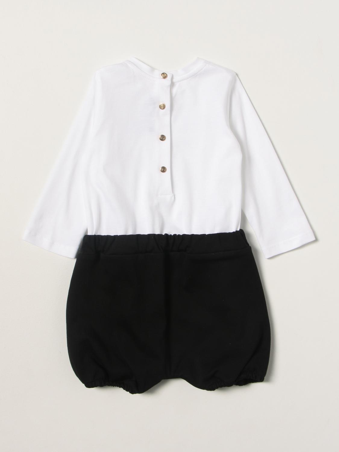 BALMAIN: cotton onesie with logo - White | Balmain tracksuit ...
