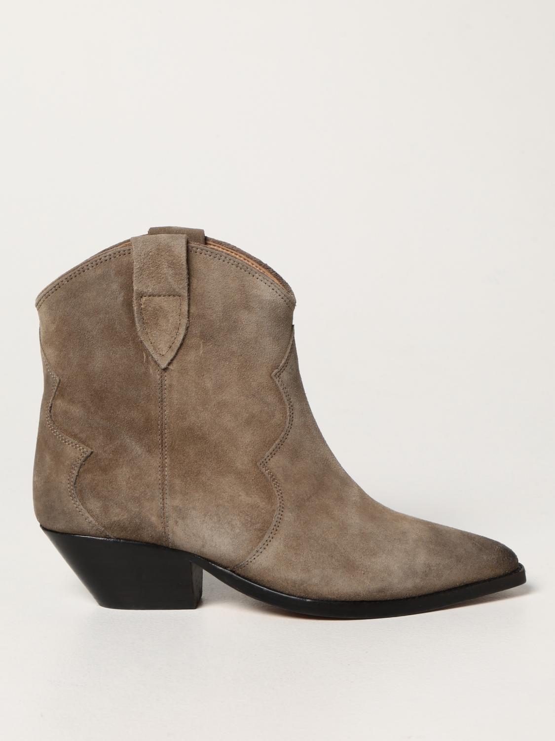 ISABEL MARANT: Dewina ankle boot in suede - Dove Grey | Isabel Marant ...