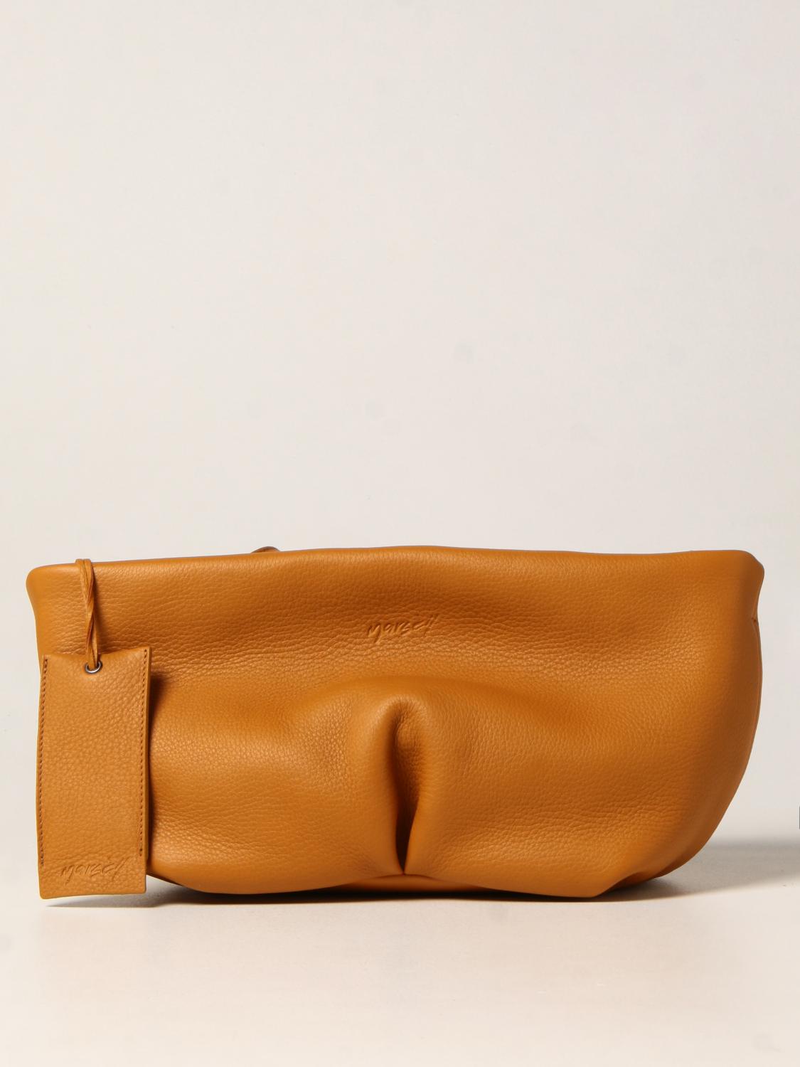 MARSÈLL: Spinetto bag in dry milled leather - Mustard | Marsèll ...