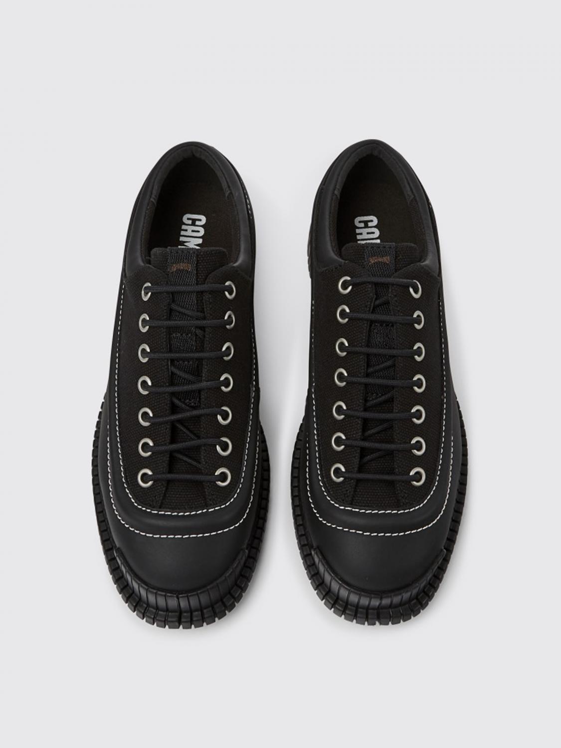 Camper Outlet: Pix lace-up shoe in calfskin and cotton - Black | Camper ...