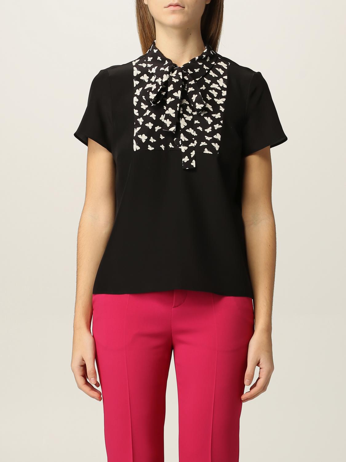 RED VALENTINO: silk top - Black | Red Valentino top XR3AAD056AD online ...