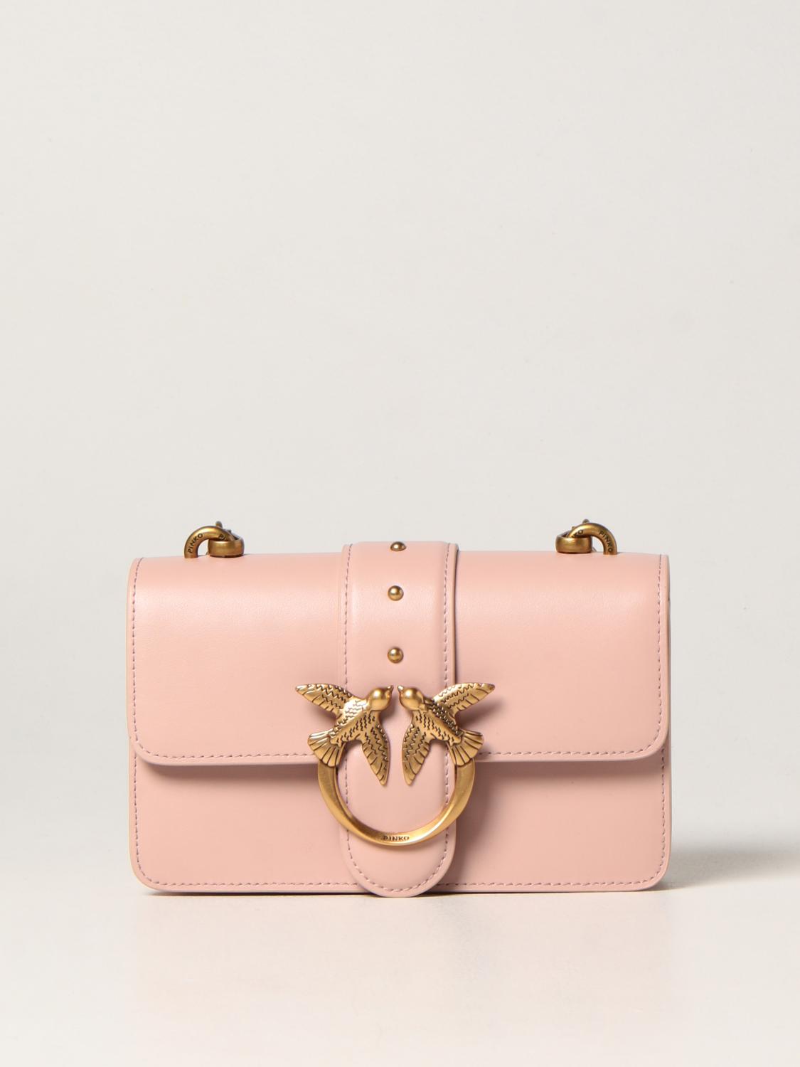 PINKO: Love classic Icon Simply bag in smooth leather - Pink | Pinko ...