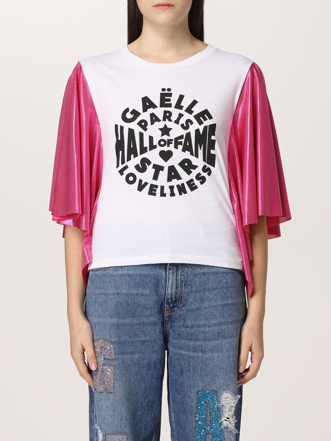 GAËLLE PARIS: Gaëlle Paris T-shirt with logo print - White | Gaëlle ...