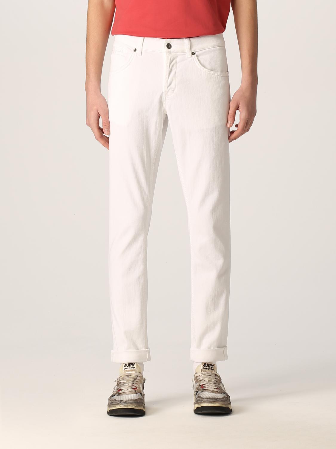 DONDUP: cropped jeans in cotton denim - White | Dondup jeans ...