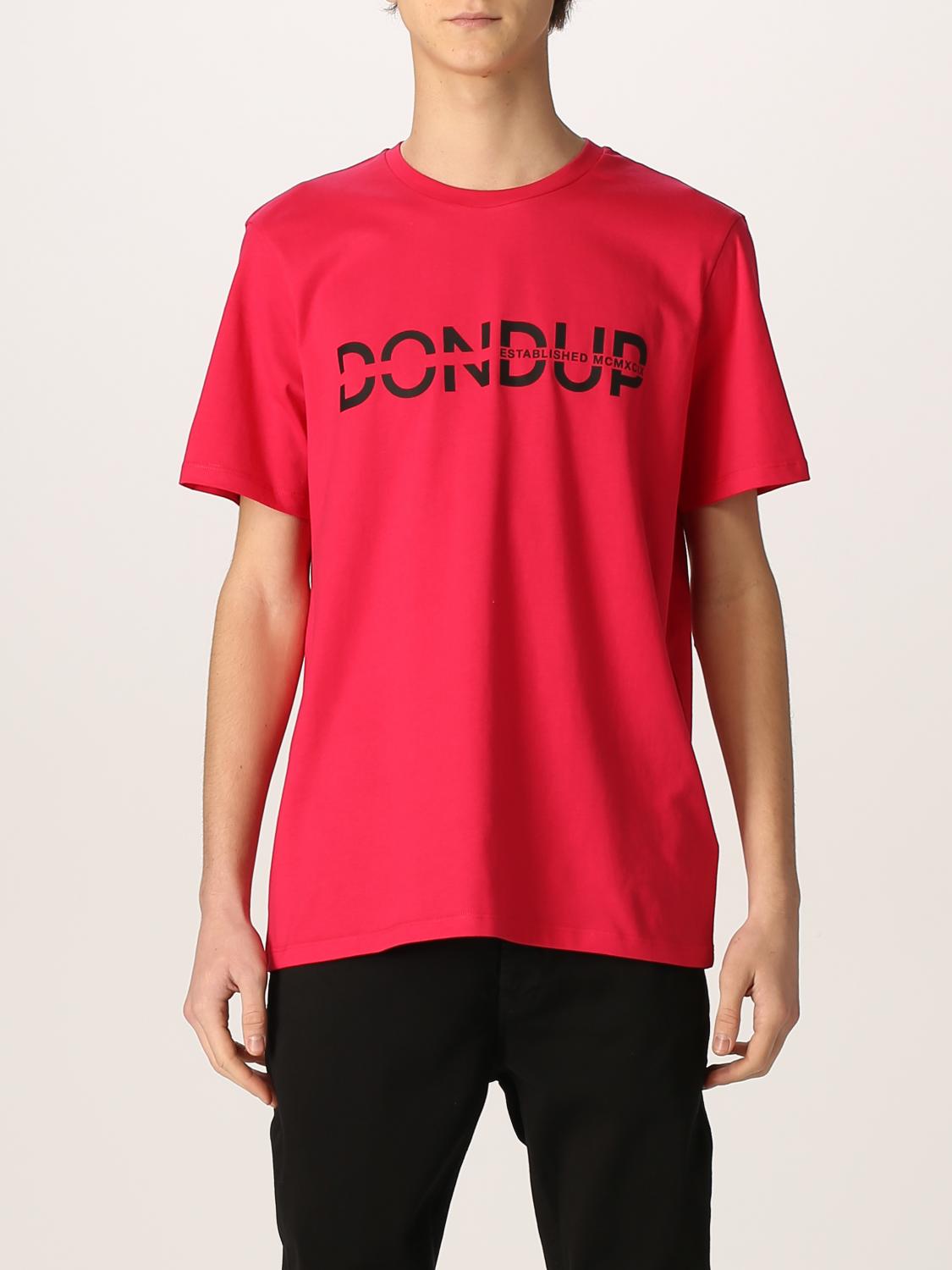 DONDUP: basic cotton t-shirt with logo - Fuchsia | Dondup t-shirt ...