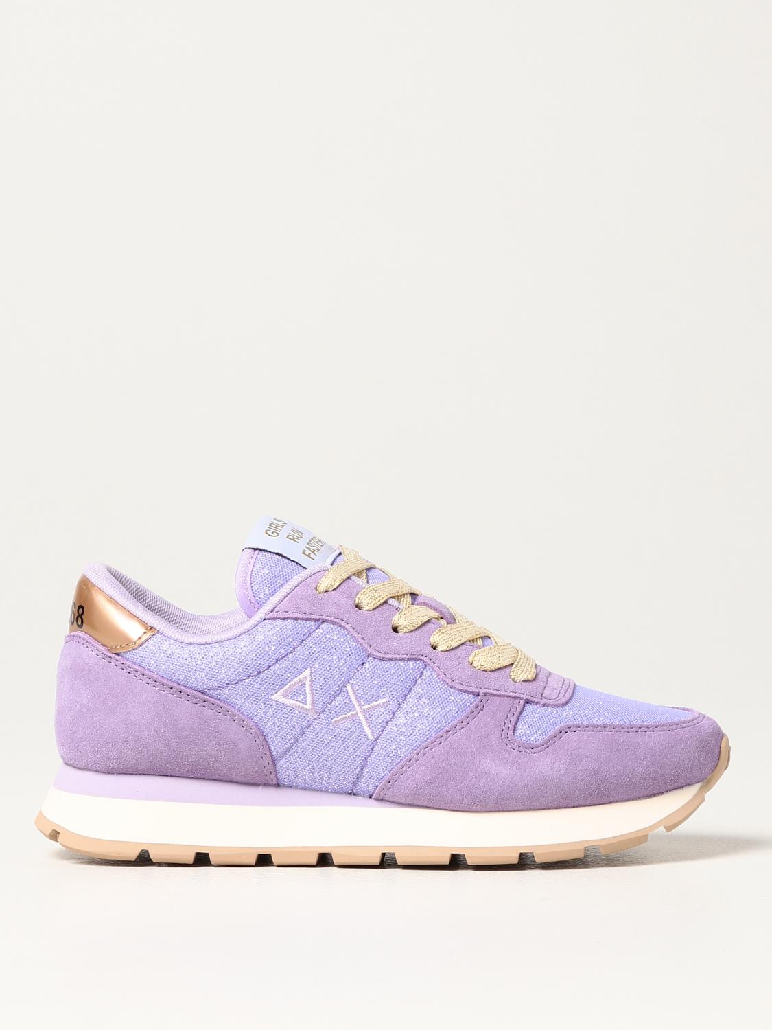 SUN68: Sun 68 sneakers in suede and glitter canvas - Lilac | SUN68 ...