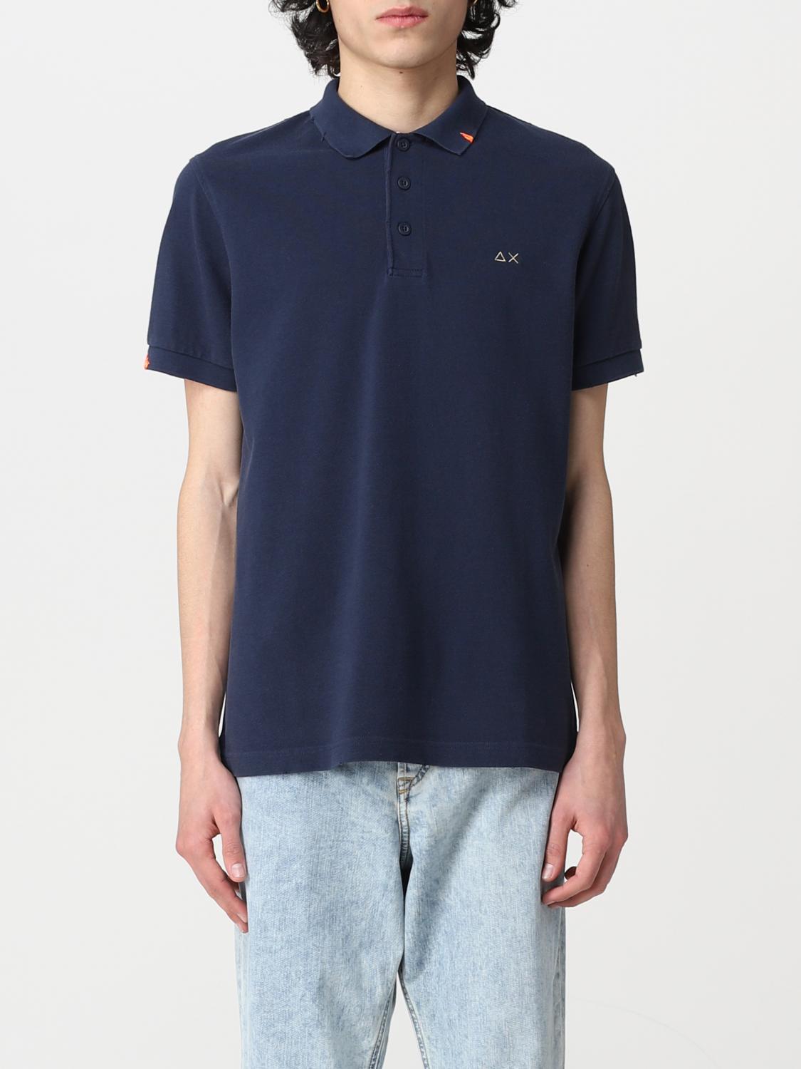 SUN68: Polo shirt men Sun 68 - Blue | SUN68 polo shirt A32101 online at ...