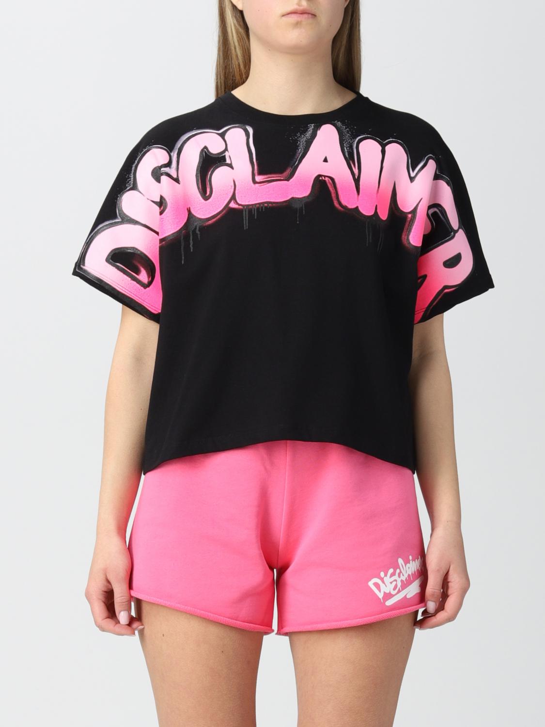 Disclaimer cotton t-shirt with logo - Black | 51668 | GIGLIO.COM