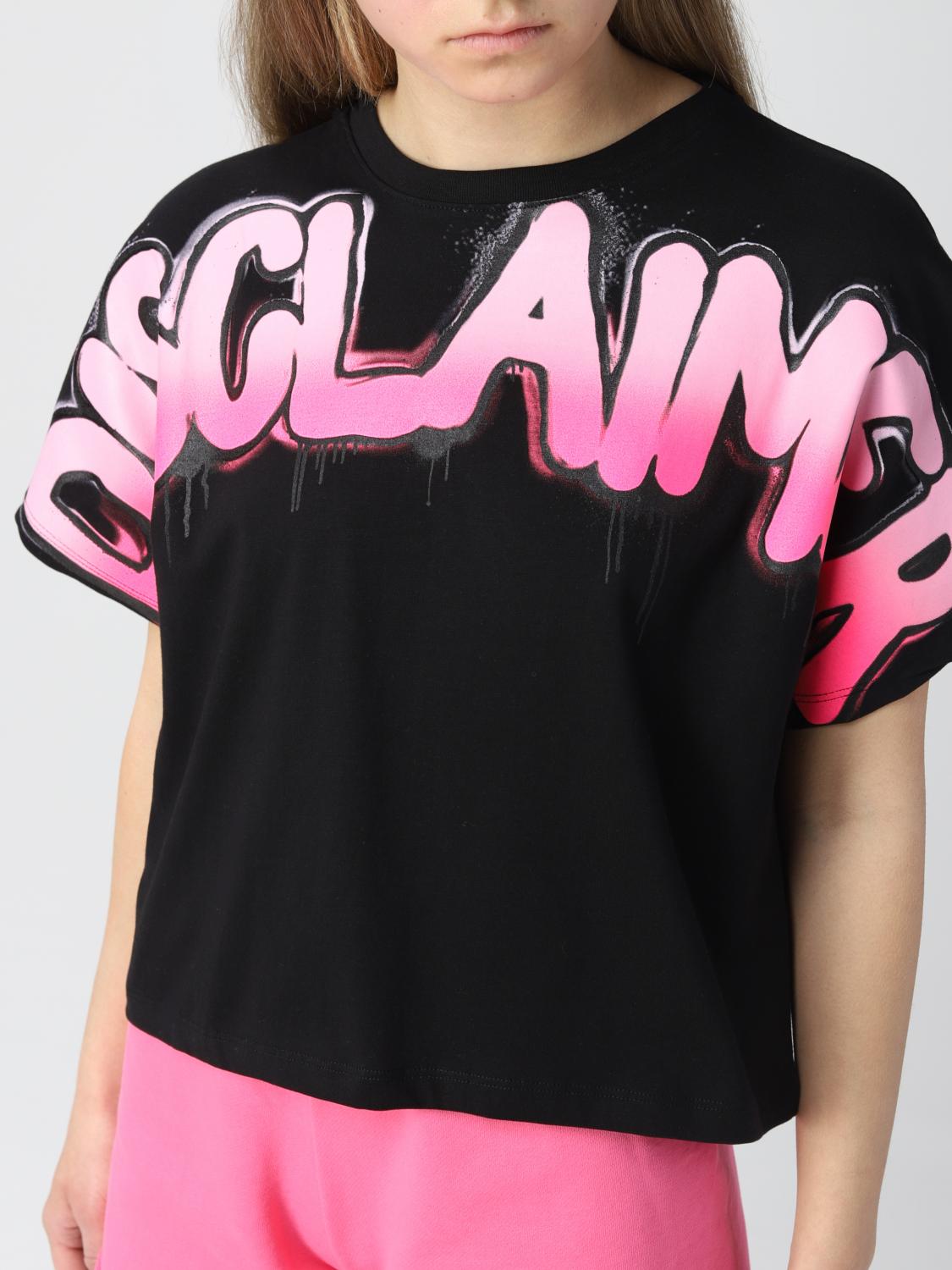 Disclaimer cotton t-shirt with logo - Black | 51668 | GIGLIO.COM
