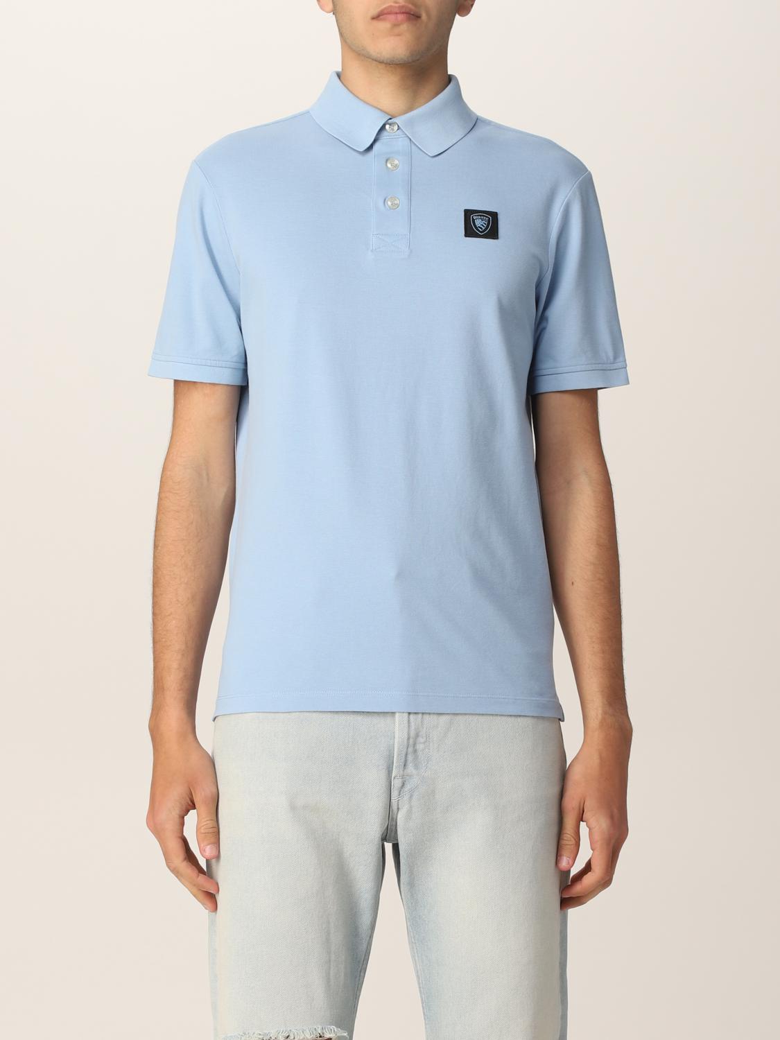 BLAUER: Sweater men - Blue | Blauer polo shirt 22SBLUT02129006201 ...