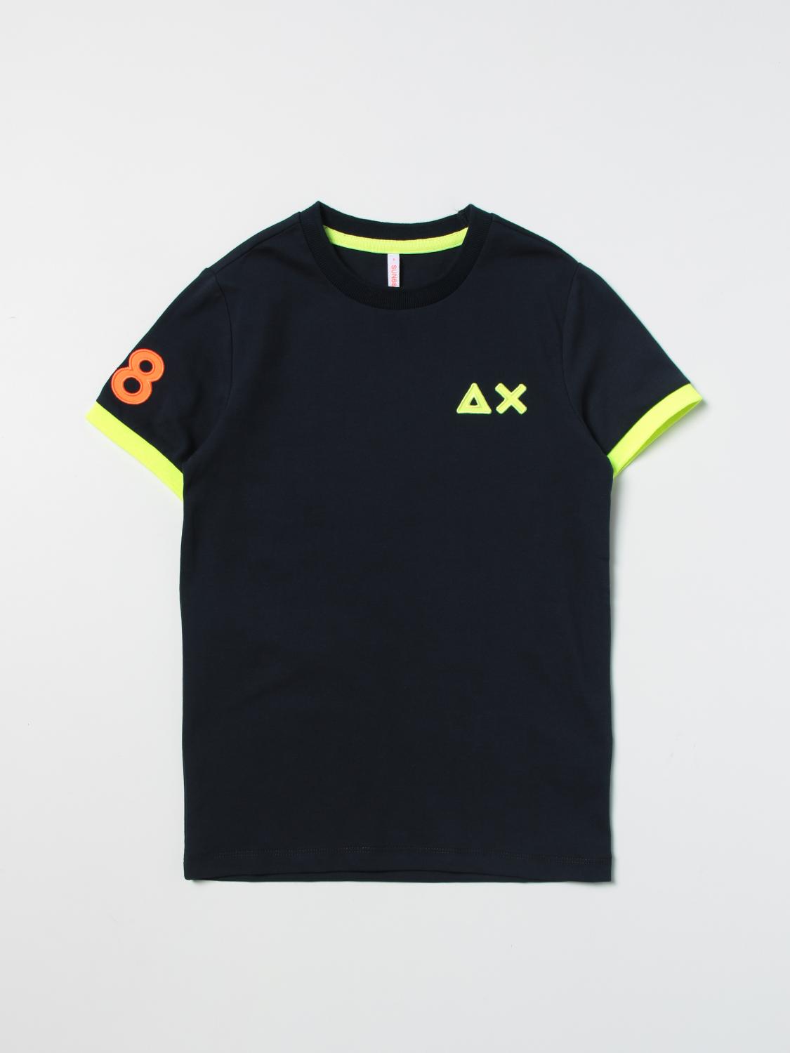 SUN 68: T-shirt con mini logo - Blue | T-Shirt Sun 68 T32318 online su ...