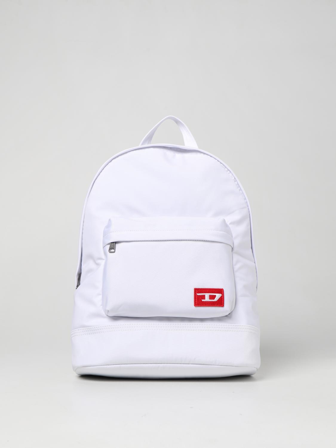 DIESEL: backpack in nylon blend - White | Diesel backpack X08363P3889 ...