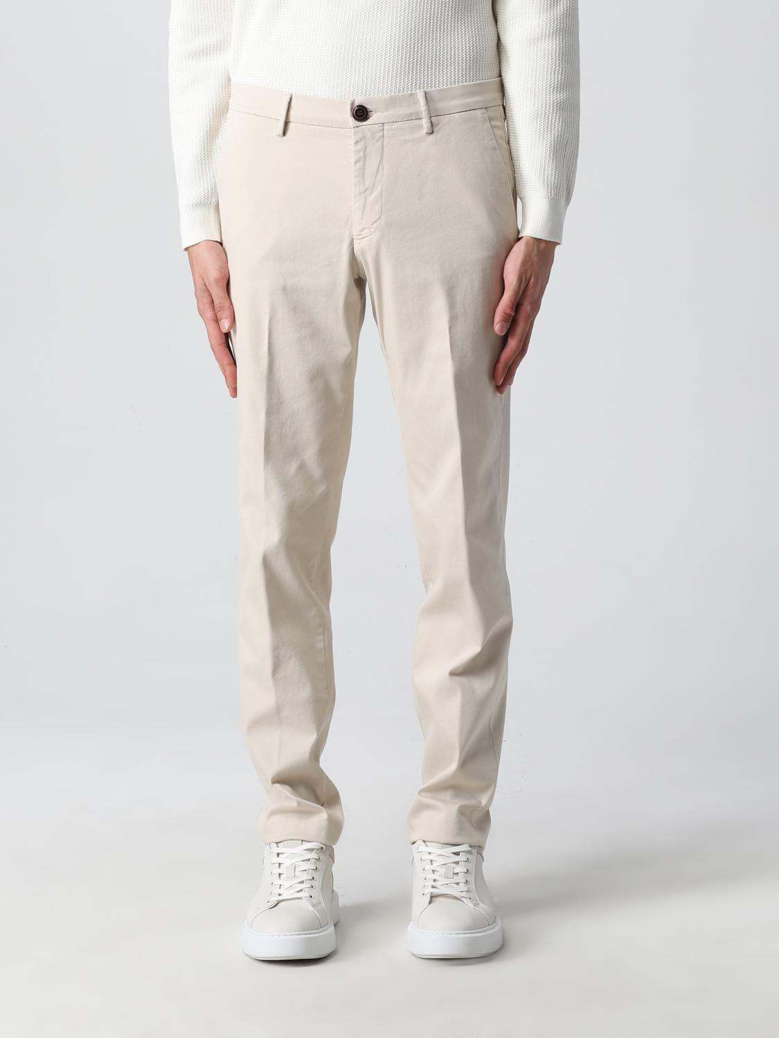 BOGGI MILANO: pants in stretch Tencel cotton - Beige | Boggi Milano ...