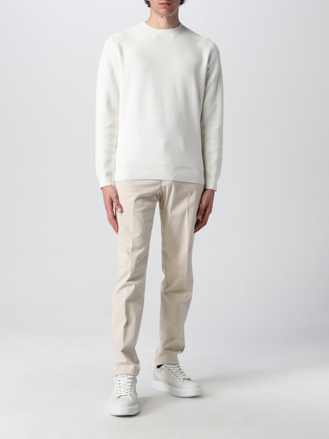 BOGGI MILANO: pants in stretch Tencel cotton - Beige | Boggi Milano ...
