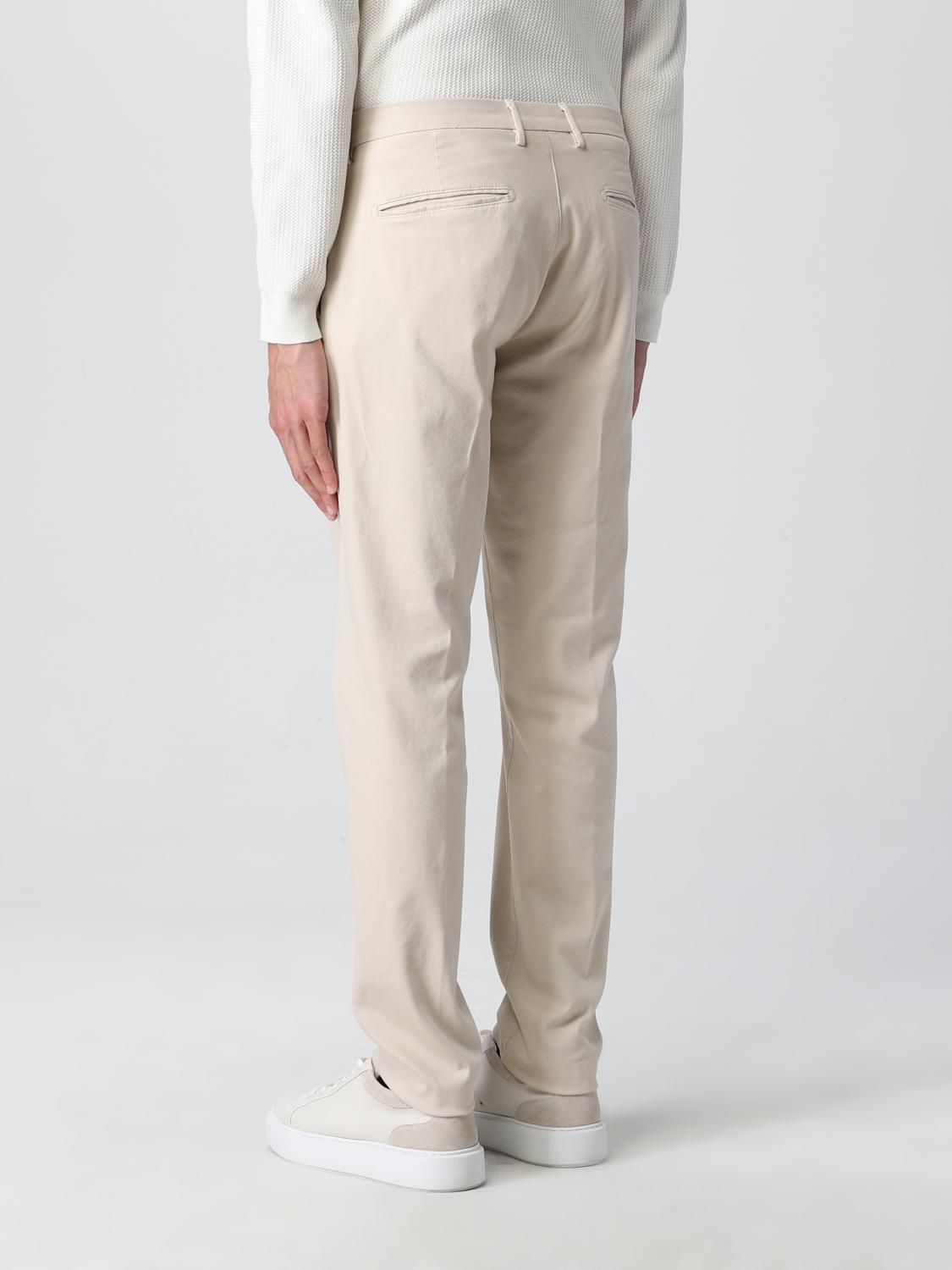 BOGGI MILANO: pants in stretch Tencel cotton - Beige | Boggi Milano ...