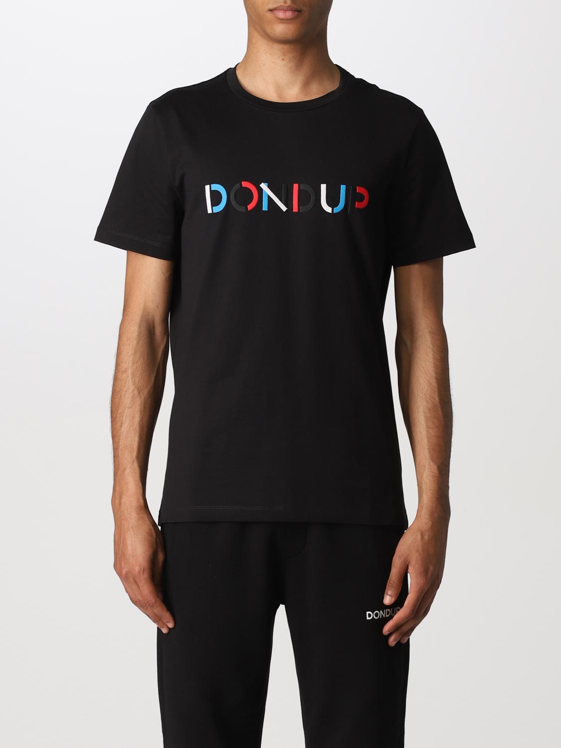 DONDUP: cotton T-shirt with logo - Black | Dondup t-shirt US198JF028CE1 ...