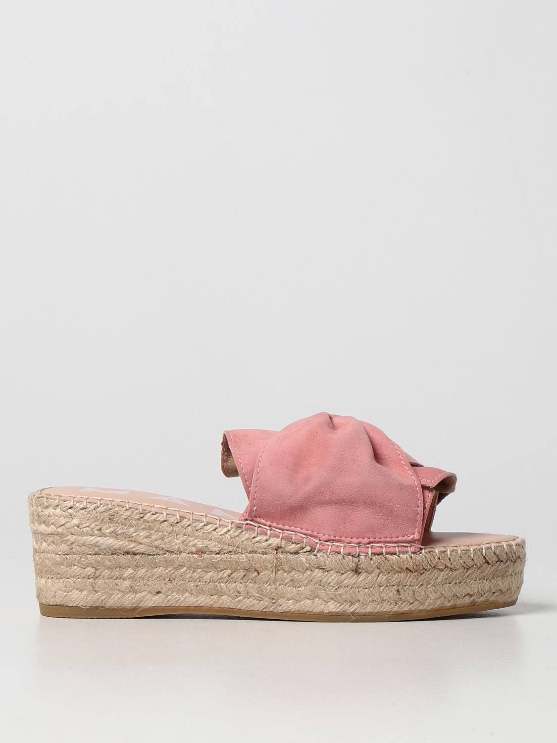 MANEBI: Sandalo con zeppa Manebì in suede - Peonia | Scarpe Con Zeppa ...