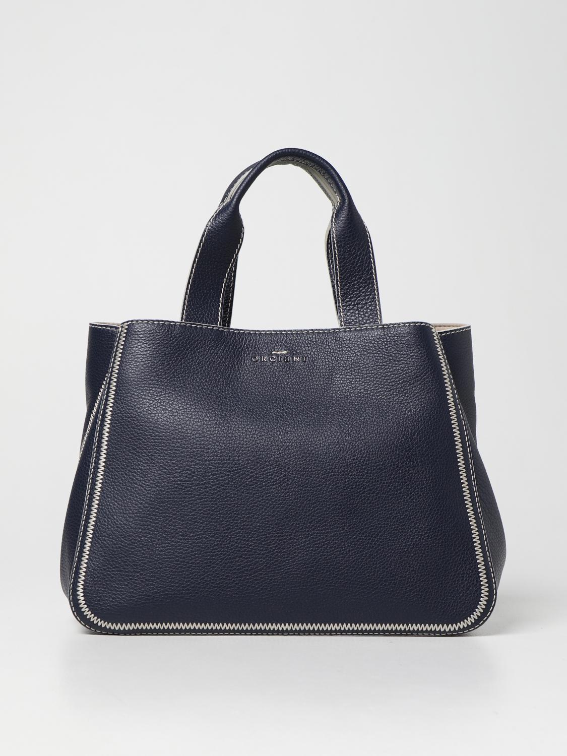 ORCIANI: Borsa tote in pelle martellata - Blue Navy | Borse Tote ...