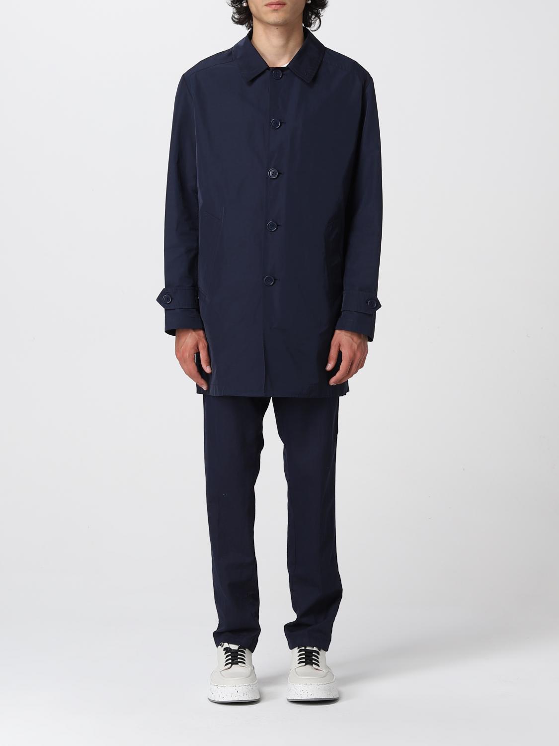 PALTÒ: Trench coat men - Blue | Paltò trench coat B22PUFLAVLI online at ...