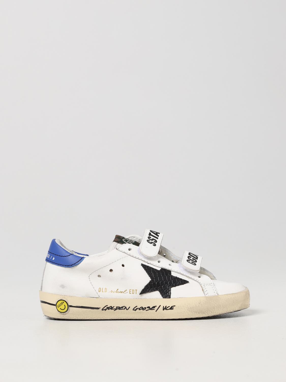 GOLDEN GOOSE: Old School sneakers in leather - White | Golden Goose ...