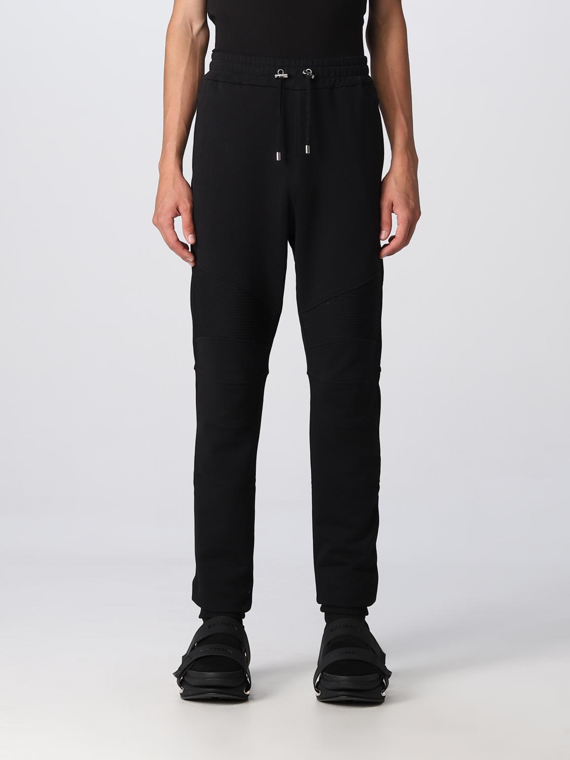 BALMAIN: Pants men - Black | Balmain pants YH1OB000BB04 online at ...