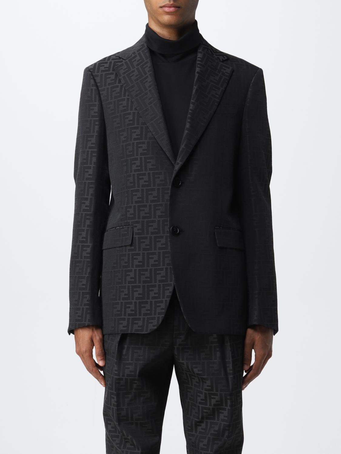FENDI: Jacket men - Black | Fendi blazer FJ0498A4QQ online at GIGLIO.COM