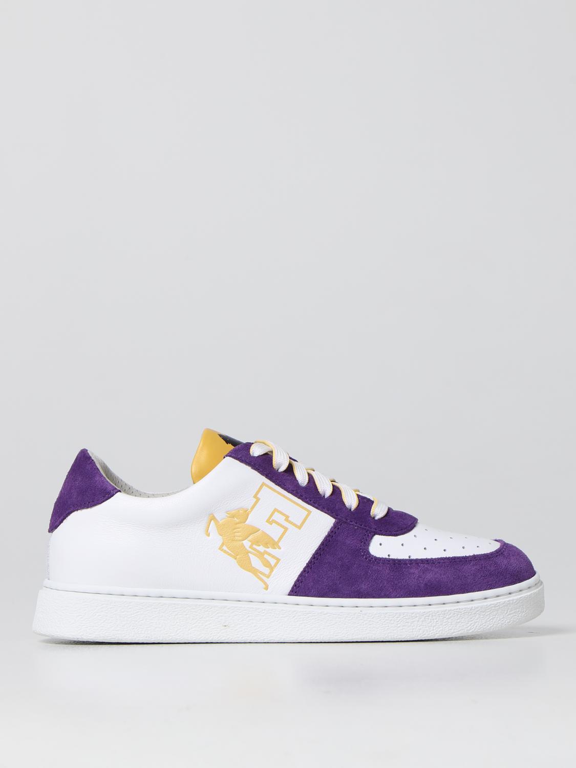 ETRO: Sneakers aus Leder und Wildleder - Weiß | Etro Sneakers 121703006 ...