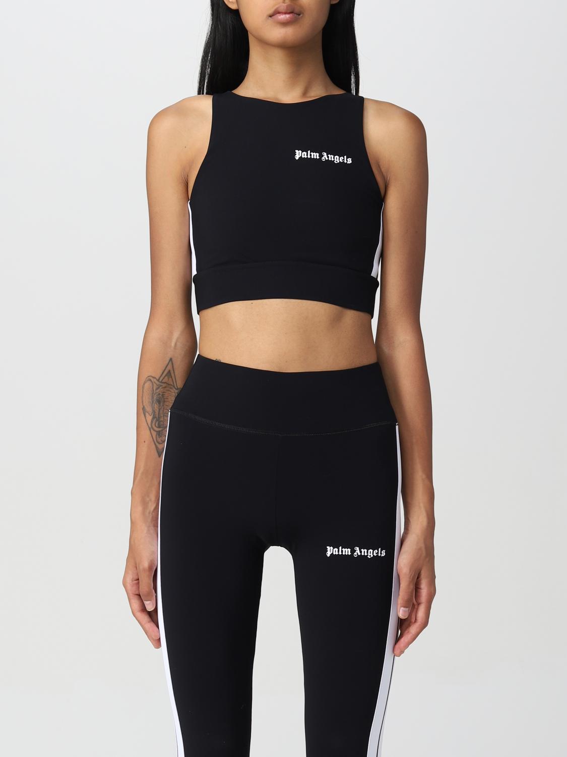 PALM ANGELS: Top femme - Noir | Top Palm Angels PWVO001C99FAB002 en ...