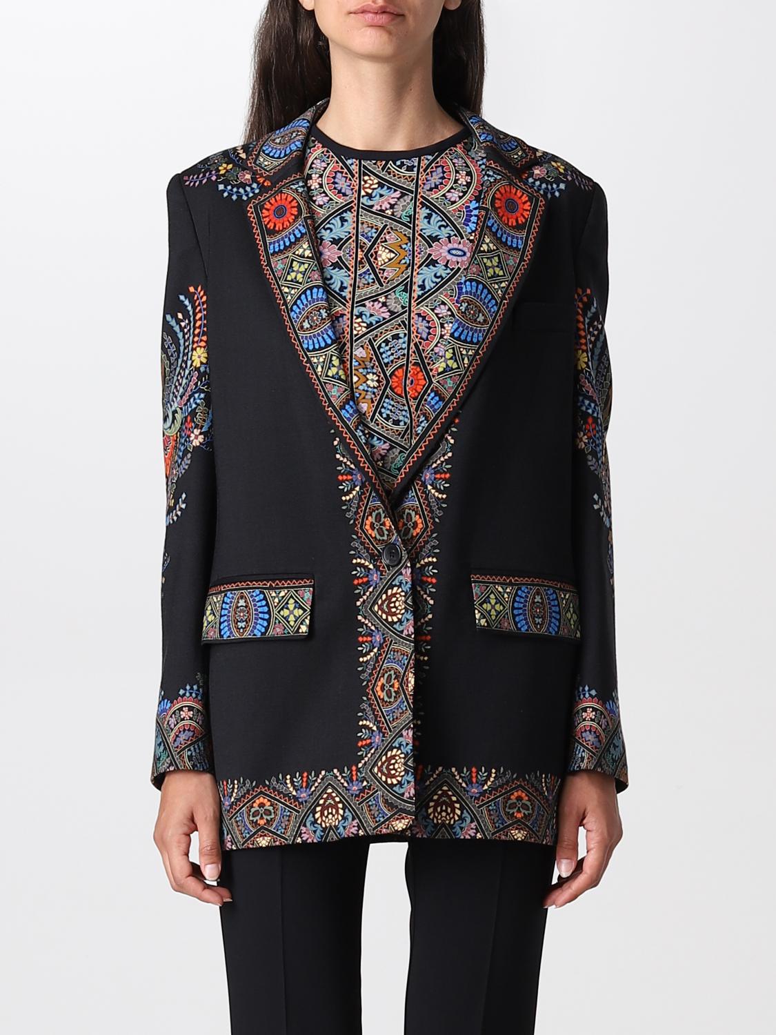 ETRO: Blazer aus Schurwollgemisch - Schwarz | Etro Blazer 191329024 online auf GIGLIO.COM