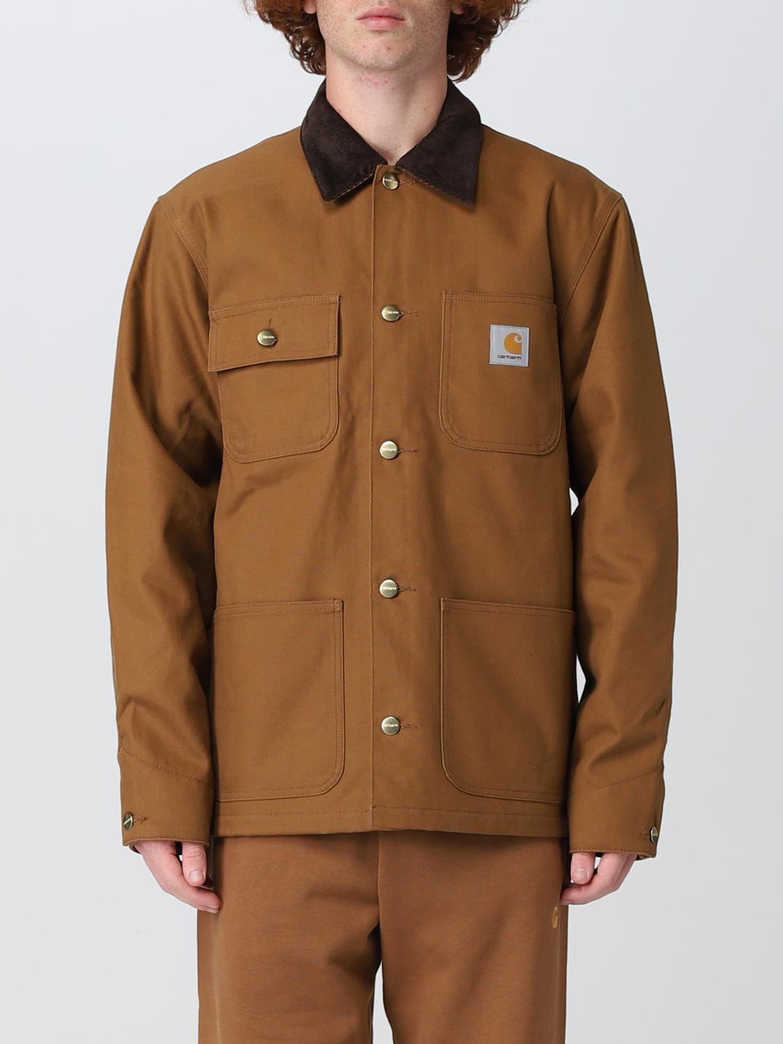 CARHARTT WIP: Coat men - Brown | Carhartt Wip jacket I028425 online at ...