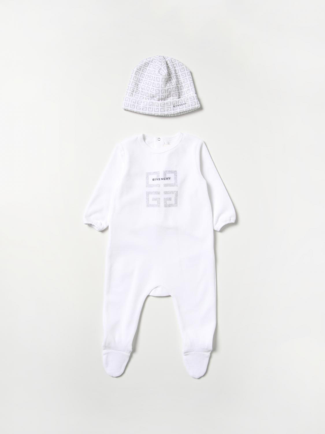 GIVENCHY: cotton romper + hat set - White | Givenchy tracksuits H98160 ...