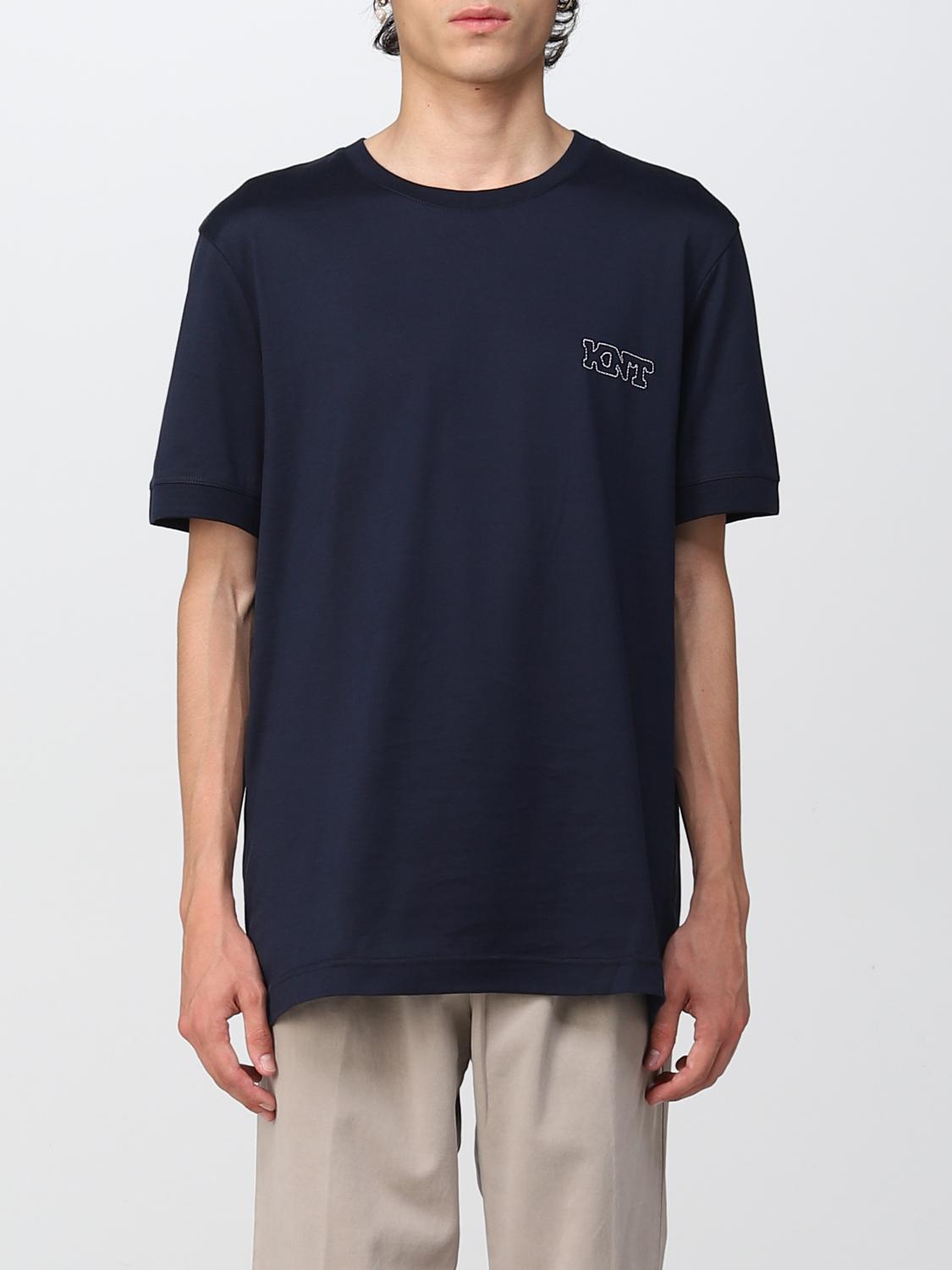 KITON: T-shirt men - Blue | Kiton t-shirt UMM0268 online at GIGLIO.COM