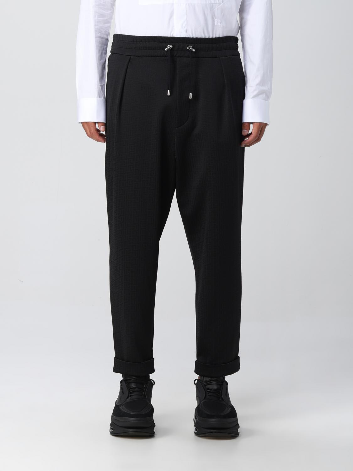 BALMAIN: Pants men - Black | Balmain pants YH1PK005JD05 online at ...