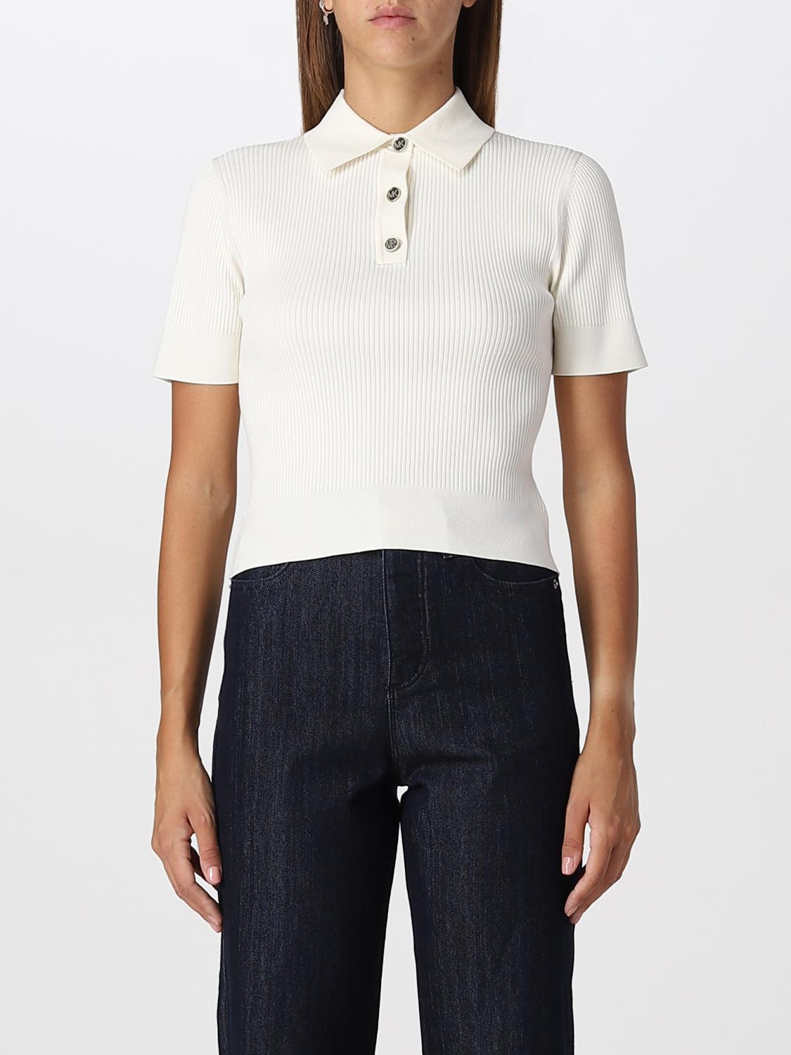 MICHAEL MICHAEL KORS T shirt women Yellow Cream Michael Michael Kors polo shirt MU260E833D online at GIGLIO.COM