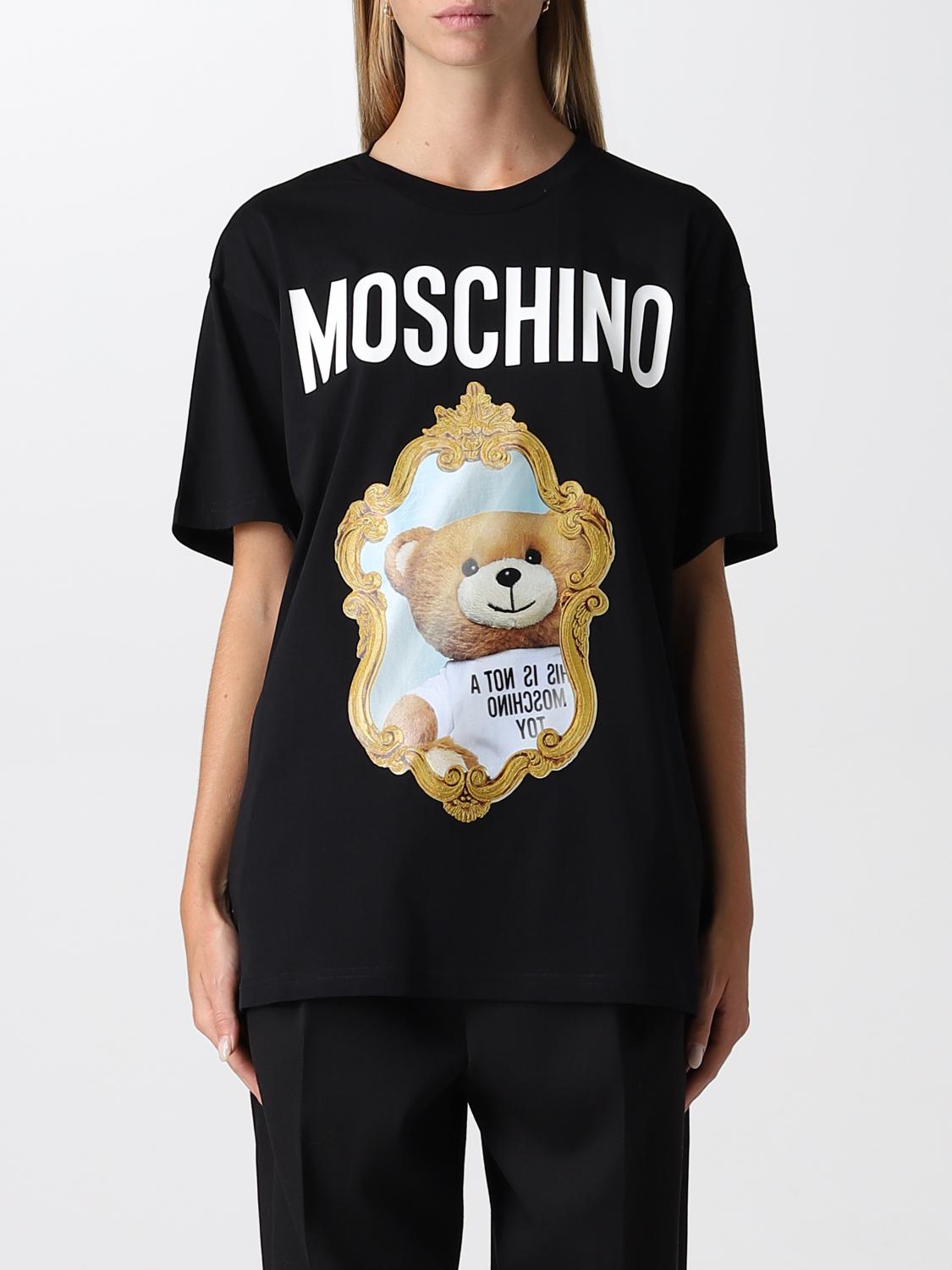 MOSCHINO COUTURE: t-shirt with Teddy print - Black | Moschino Couture t-shirt 07105441 online at ...