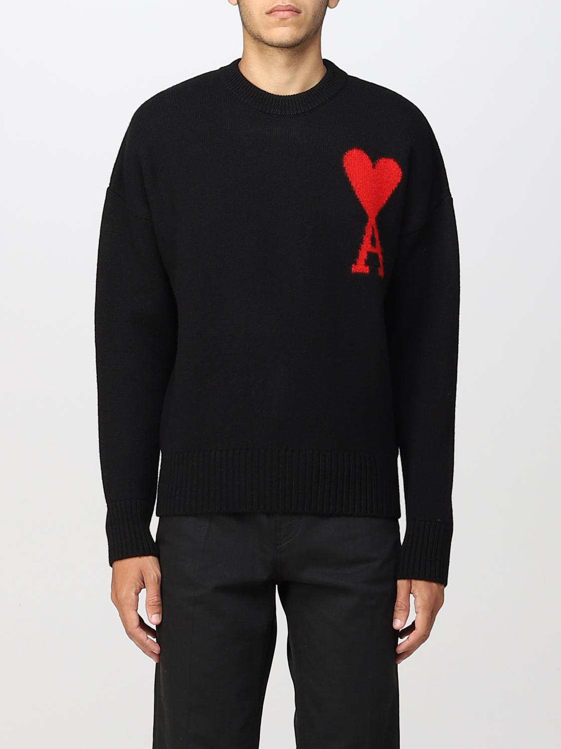 AMI PARIS: Sweater men - Black | Ami Paris sweater BFUKS002018 online ...