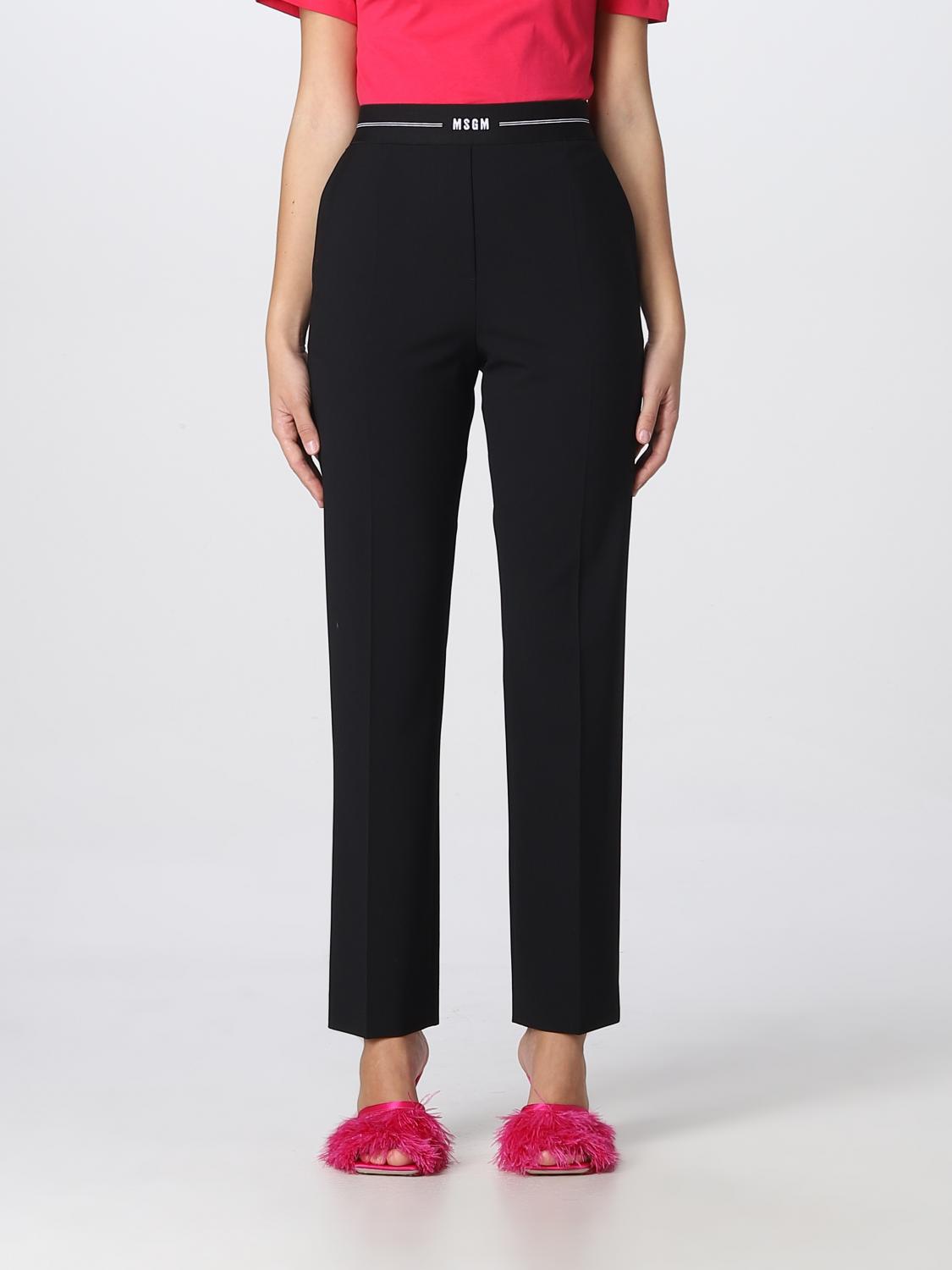 MSGM: Pants women - Black | MSGM pants 3341MDP12227603 online at GIGLIO.COM
