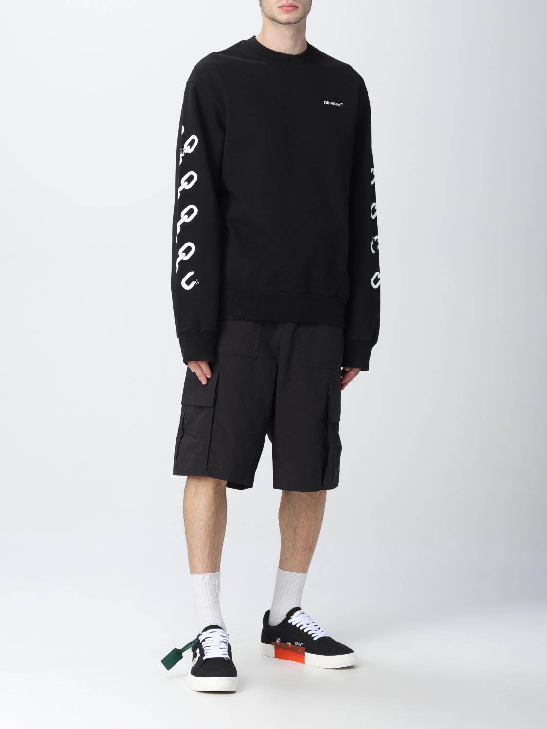 OFF-WHITE: Felpa con grafica - Nero | Felpa Off-White OMBA057F22FLE007 ...
