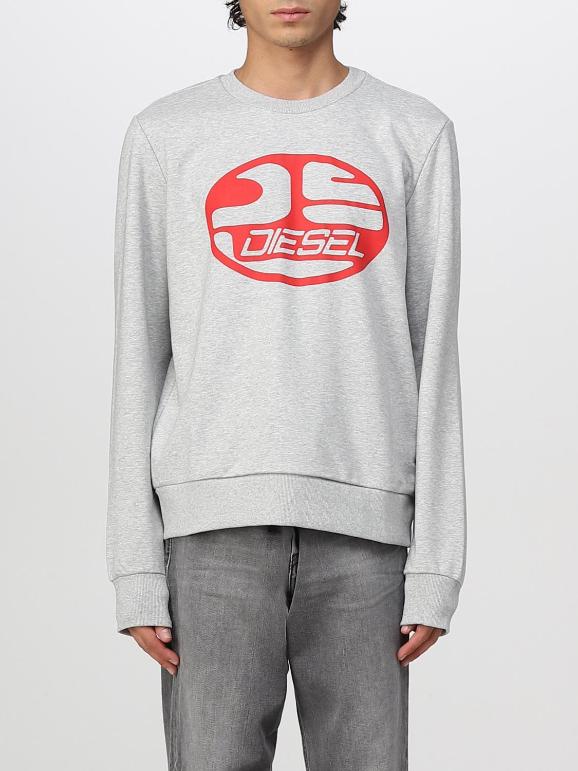 DIESEL: Felpa a girocollo con logo - Grigio | Felpa Diesel A064940HAYT ...