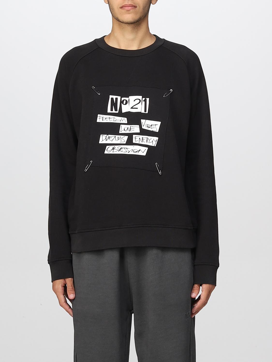 N° 21: Sweatshirt men - Black | N° 21 sweatshirt E0324006 online at ...