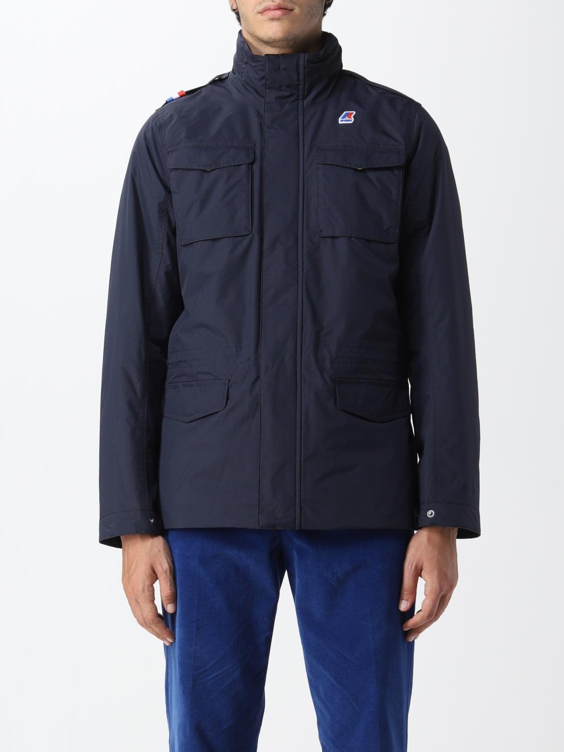 K-WAY: Manteau homme - Bleu | Veste K-Way K81144W en ligne sur GIGLIO.COM