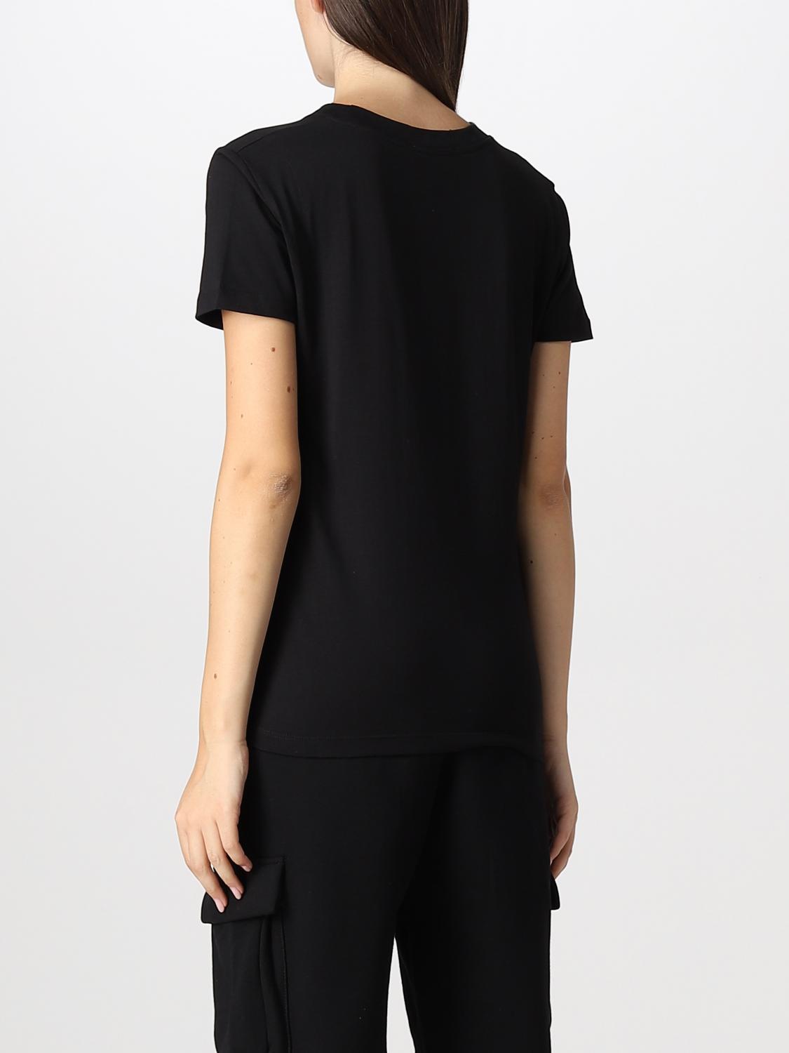 GAËLLE PARIS: T-shirt con logo di strass - Nero | T-Shirts Gaëlle Paris ...