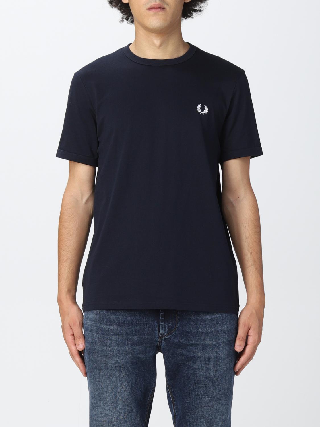 Fred Perry Outlet: T-shirt men - Navy | Fred Perry t-shirt FPM3519 ...