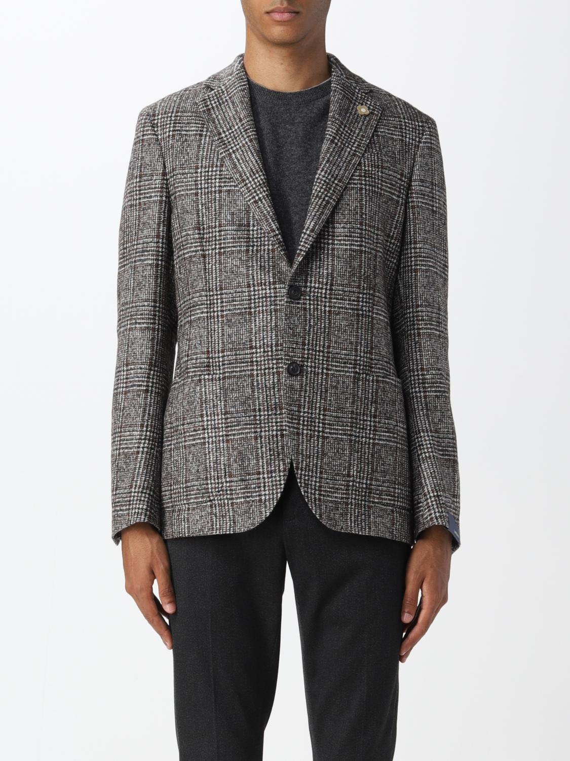 LARDINI: Blazer men - Brown | Lardini blazer IR934AJ59549 online at GIGLIO.COM