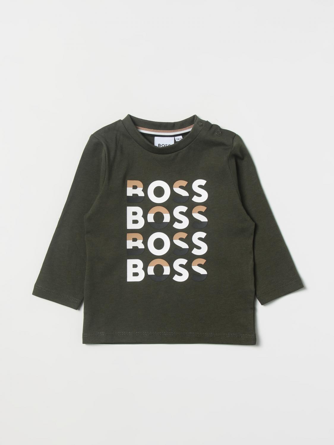 HUGO: Sweater kids Boss - Green | Hugo t-shirt J05948 online at GIGLIO.COM