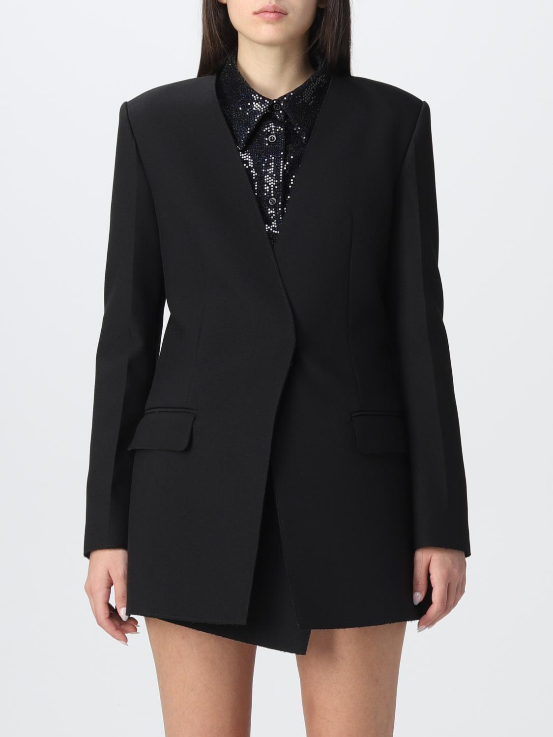 MSGM: Jacket women - Black | MSGM blazer 3341MDG05227612 online at GIGLIO.COM