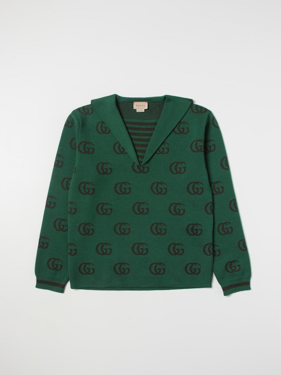 GUCCI: Sweater kids - Green | Gucci maglia 696754XKCH4 online at GIGLIO.COM