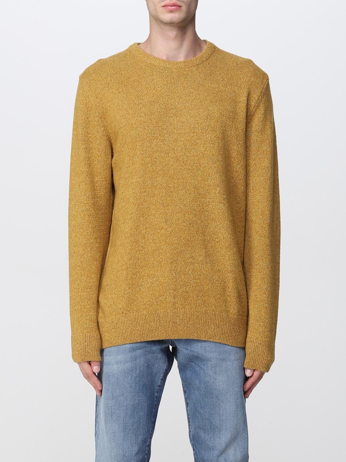 BARBOUR: Sweater men - Mustard | Barbour sweater MKN0844 online at ...