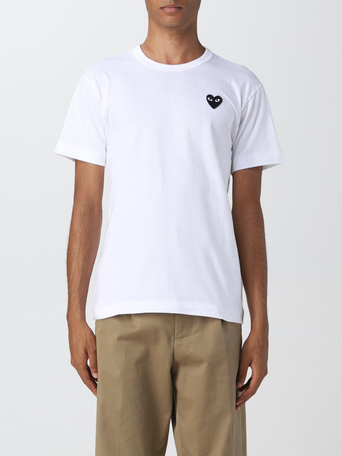 COMME DES GARCONS PLAY: T-shirt - Bianco | Felpa Comme Des Garcons Play P1T064 online su GIGLIO.COM
