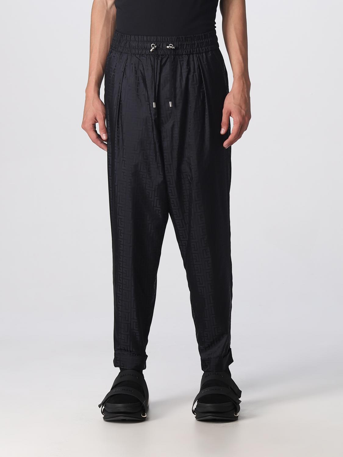 BALMAIN: Pants men - Black | Balmain pants YH1PK006XB11 online at ...
